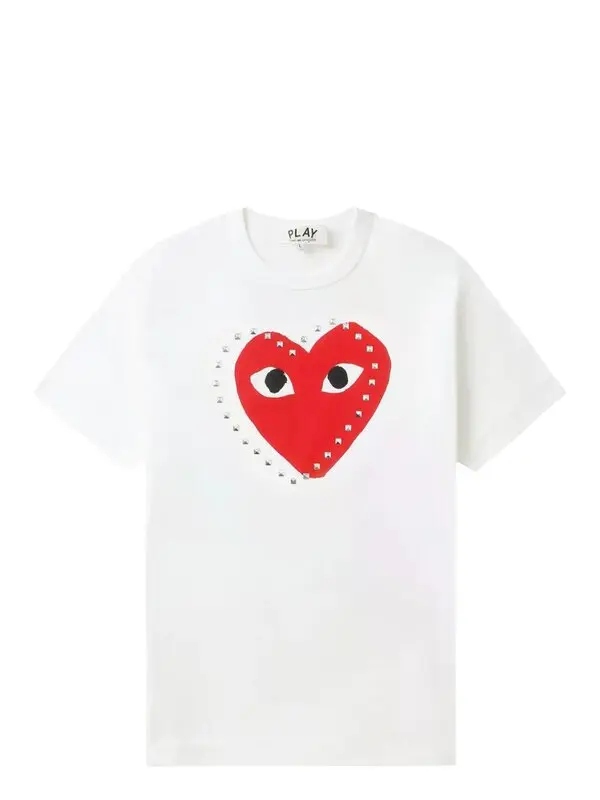 Play Comme Des Garcon Heart Print T-shirt - White