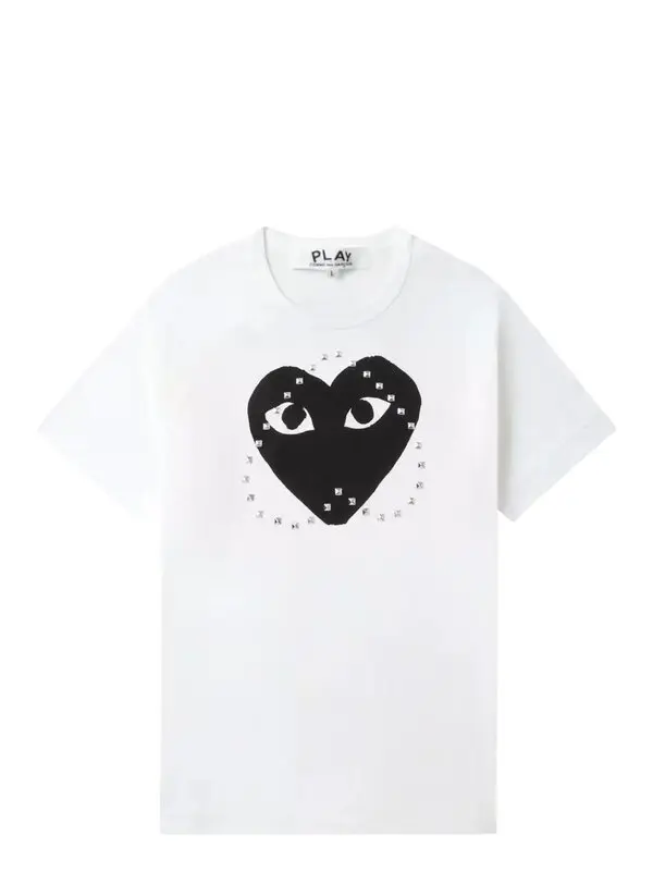 Play Comme Des Garcon Logo-stud T-shirt - White