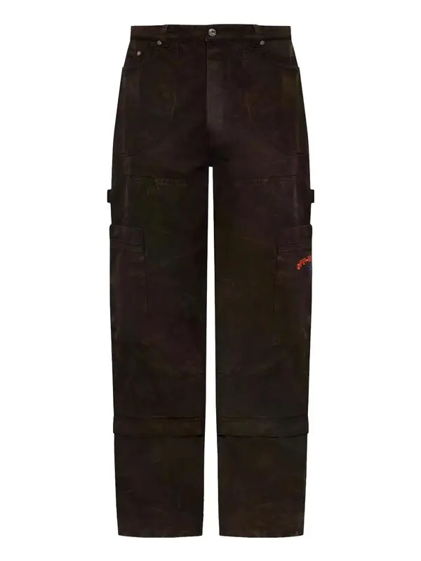 Off-White Logo Embroidered Cargo Pants - Brown