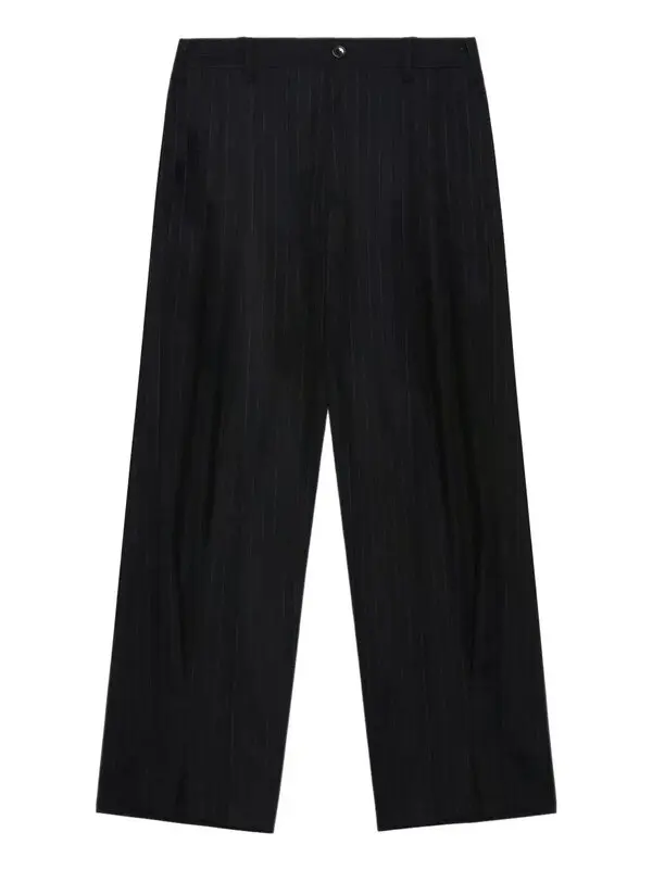 KHOKI Pinstripe Straight-leg Trousers - Blue