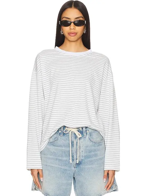 ALL THE WAYS Lily Long Sleeve Top - Grey Stripe