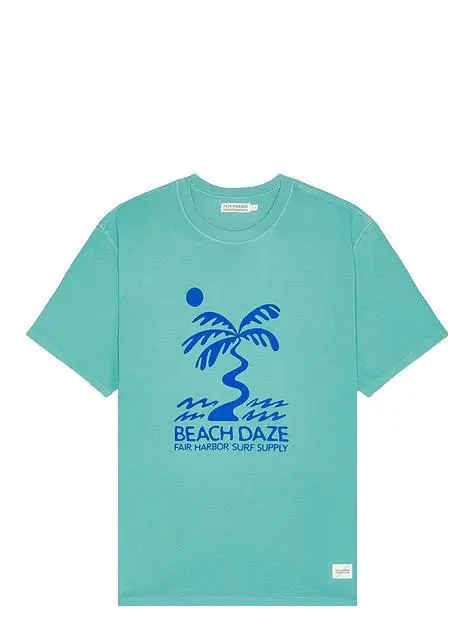 FAIR HARBOR The Saltaire Graphic Tee In Teal - Antigua Sand Beach Daze