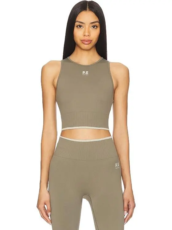 P.E Nation Restore Seamless Tank Top - Khaki Brown