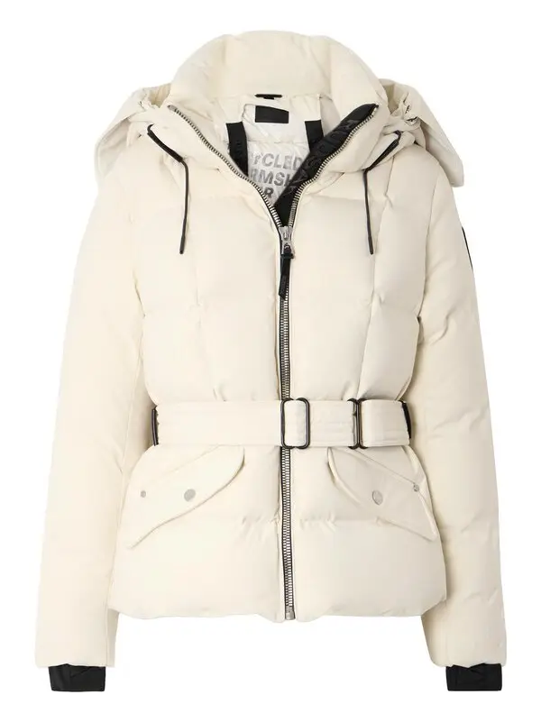 Rudsak Caira Belted Padded Quilted Hooded Down Jacket - Neutrals