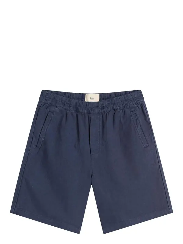 Folk Linen Assembly Shorts - Soft Navy