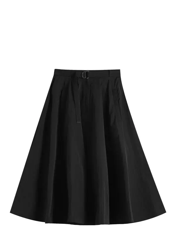 Moncler Washed Nylon Midi Skirt - Black