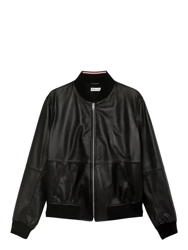 Bally Leather Bomber Jacket - Black