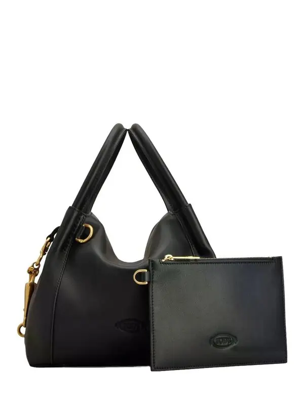 TOD'S Logo-stamp Leather Tote - Black
