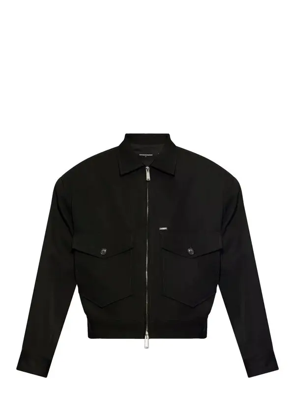 Dsquared2 Wool Bomber Jacket - Black