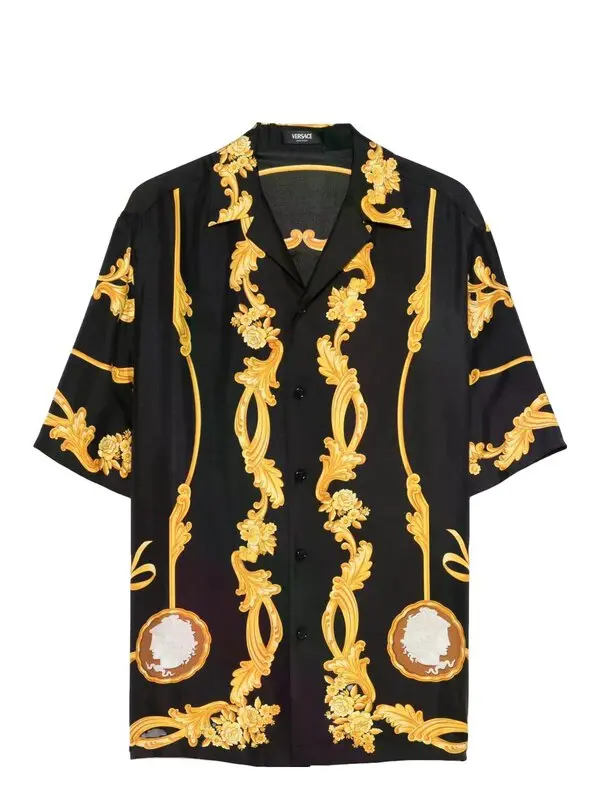 Versace Cameo Silk Shirt - Black