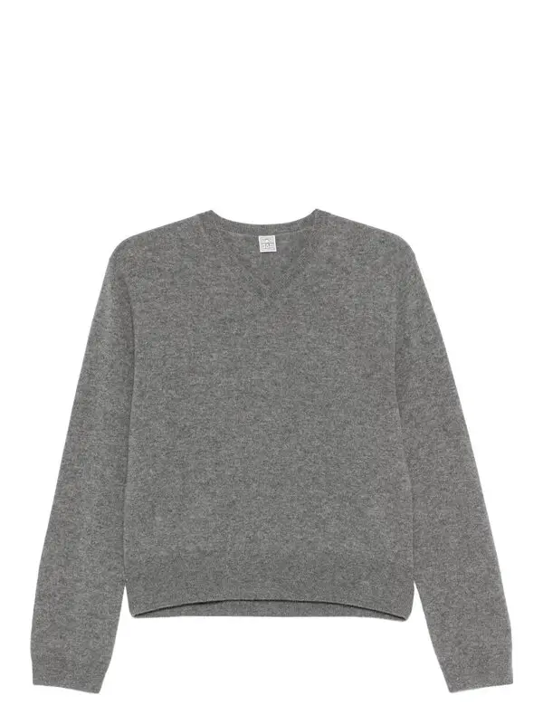 TOTEME V-neck Knit Sweater - Grey
