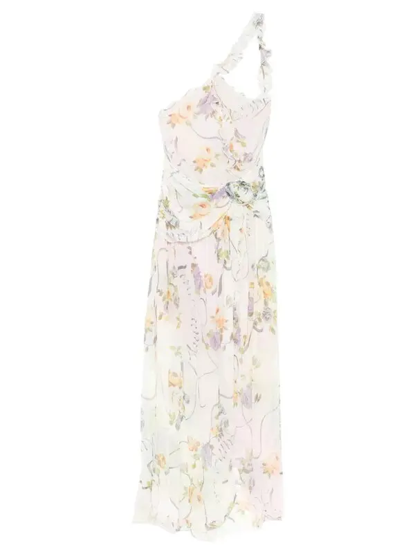 Blumarine Floral-pattern Maxi Dress - White