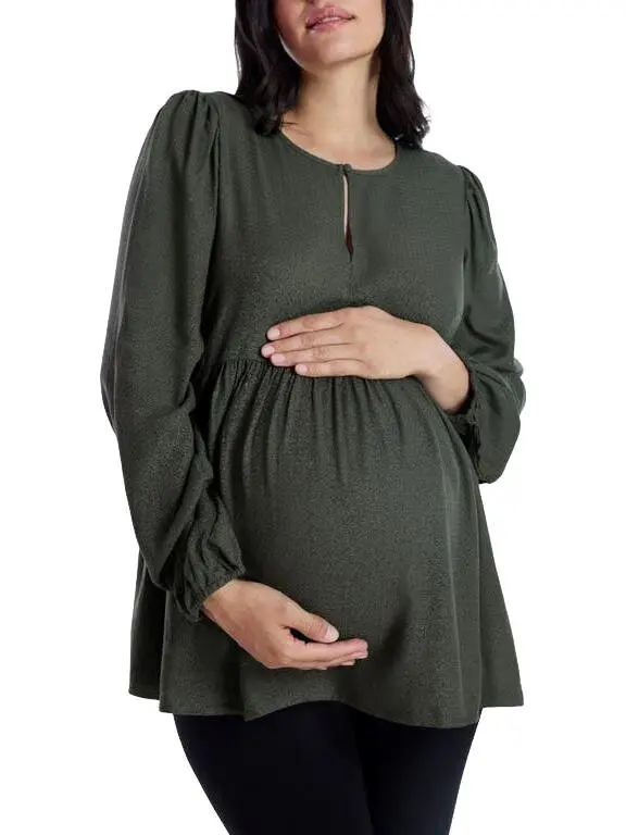 Motherhood Maternity Long Sleeve Empire Waist Woven Blouse - Deep Depths