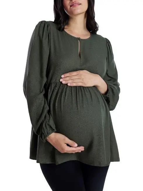Motherhood Maternity Long Sleeve Empire Waist Woven Blouse - Deep Depths