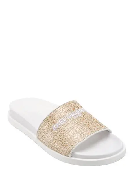 Karl Lagerfeld Paris Hazlet Slide Sandal - Natural/ Bright White