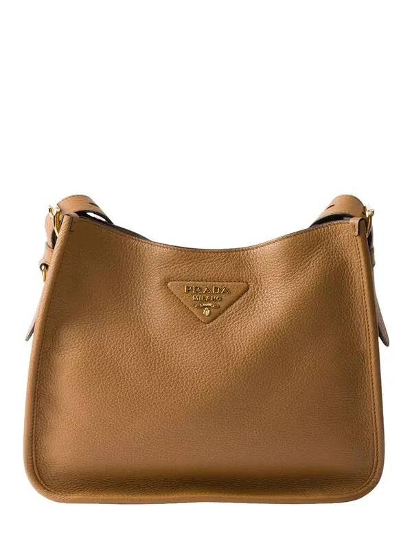 Prada Medium Daino Soft Leather Hobo Crossbody Bag - Cara