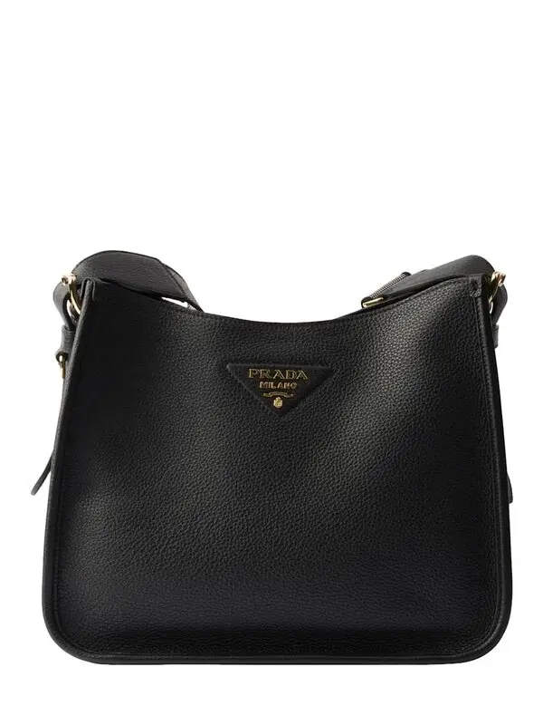Prada Medium Daino Soft Leather Hobo Crossbody Bag - Nero