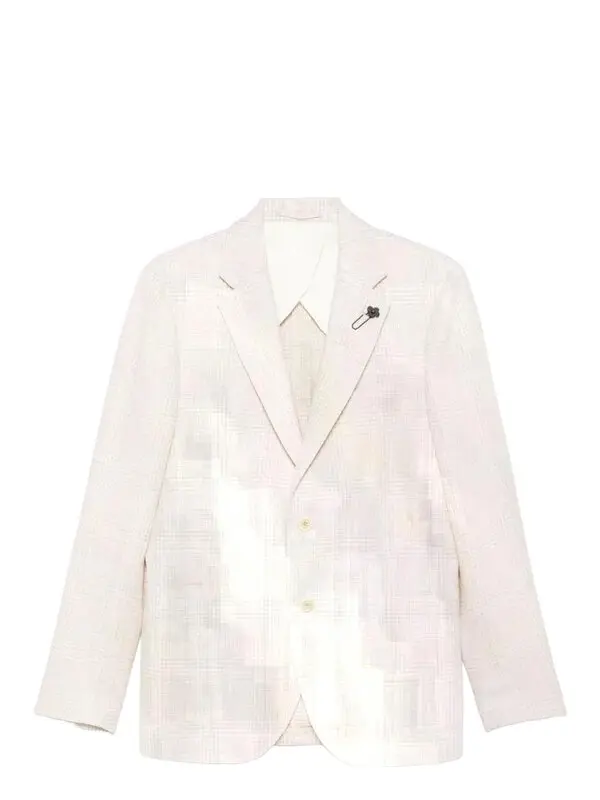 LARDINI Checked Blazer - White