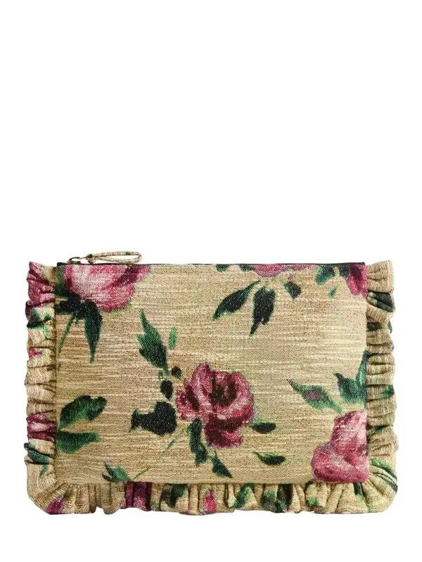 La DoubleJ Floral Clutch - Neutrals