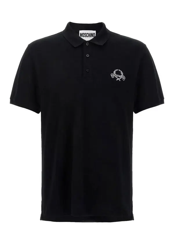 Moschino Logo-embroidered Polo Shirt - Black