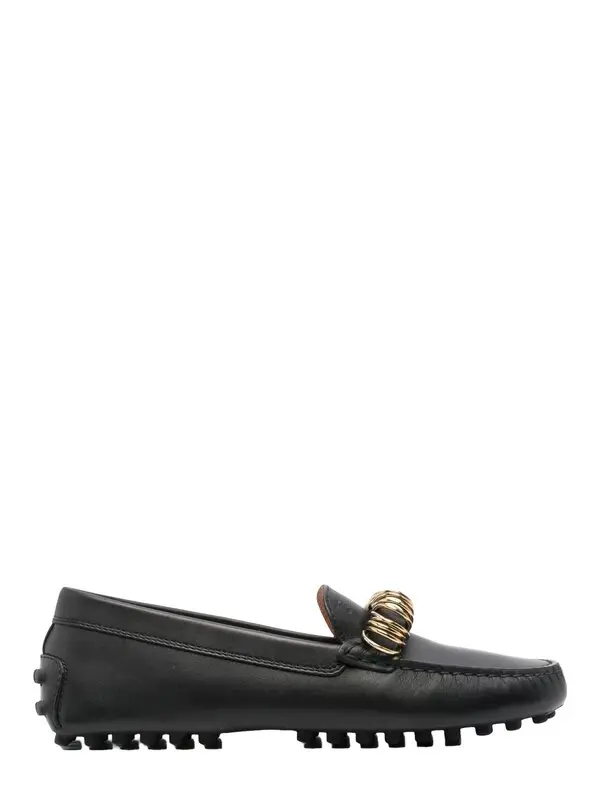 TOD'S Ring-embellished Loafers - Black