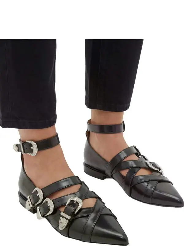 Toga Decorative-buckle Ballet Flats - Black