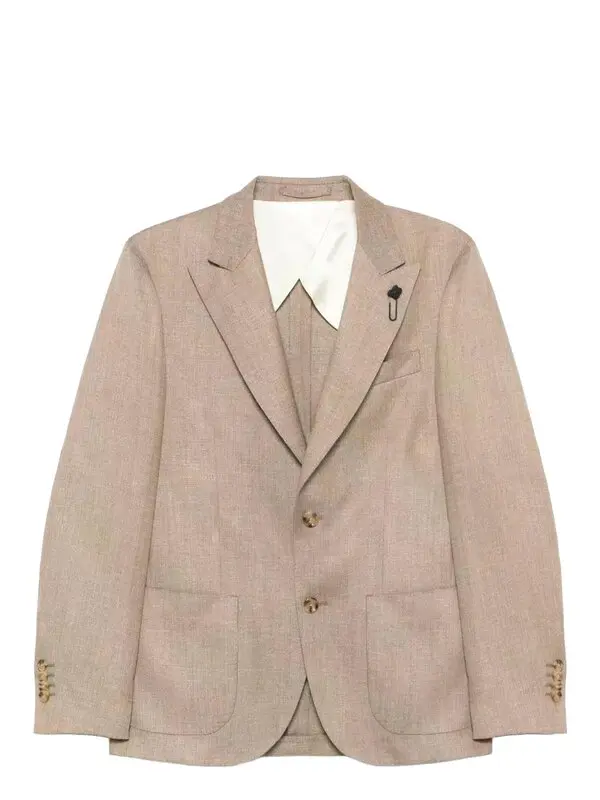 LARDINI Single-breasted Blazer - Brown