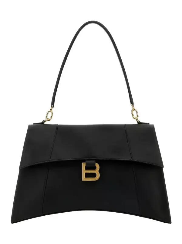 Balenciaga Medium Hourglass Soft Shoulder Bag - Black