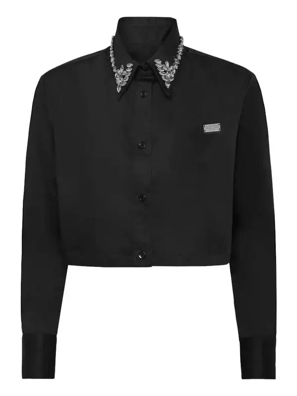 Philipp Plein Gothic Plein Cropped Shirt - Onyx