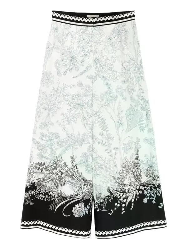Elie Saab Printed Cotton Pants - White
