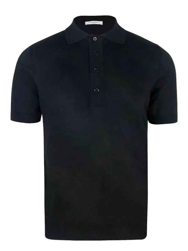 PAOLO PECORA Fine-knit Polo Shirt - Black