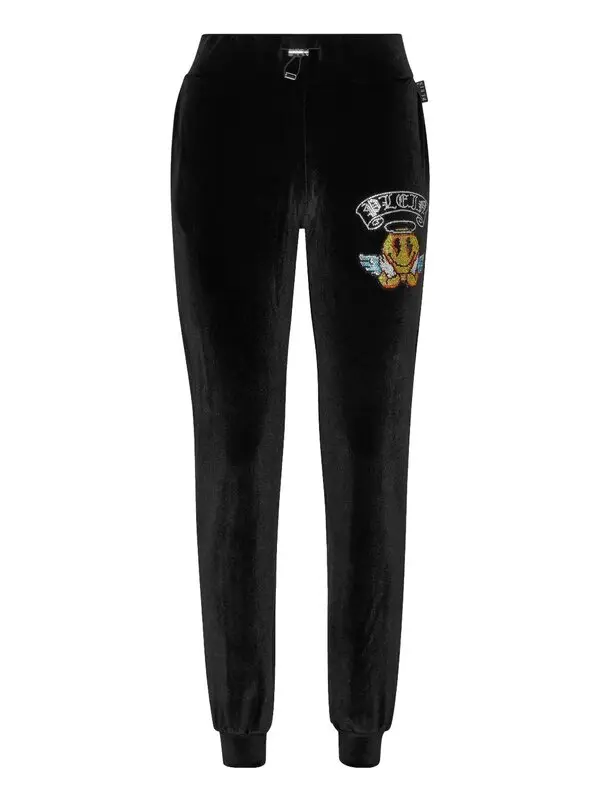 Philipp Plein Velvet Track Pants - Black