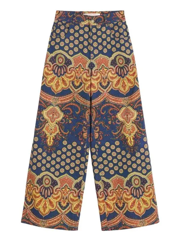 Valentino Garavani Voyage Imaginaire Printed Jeans - Blue