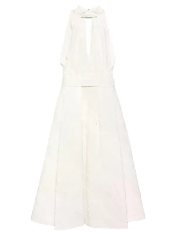 Elie Saab Embroidered Midi Dress - White