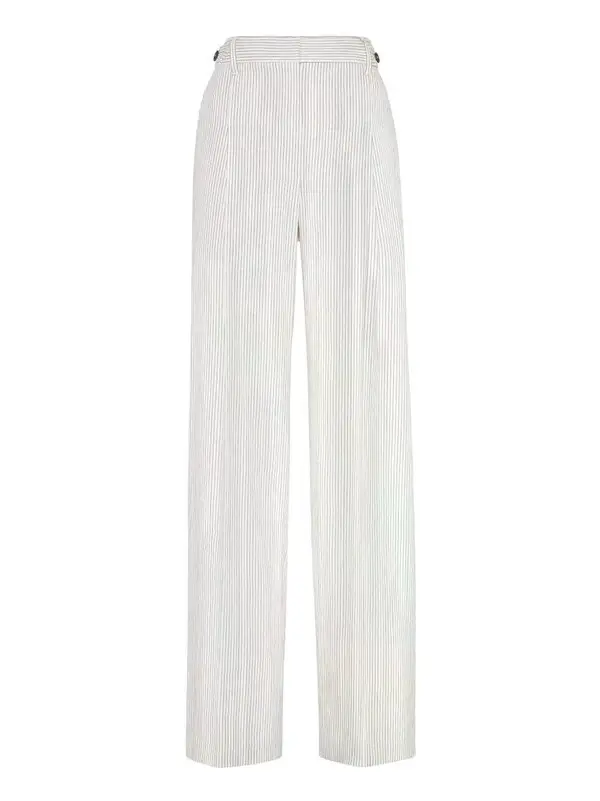 Brunello Cucinelli Pinstriped Trousers - White