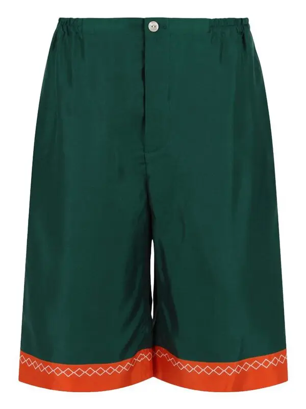 Gucci Colorblock Silk Shorts - Green