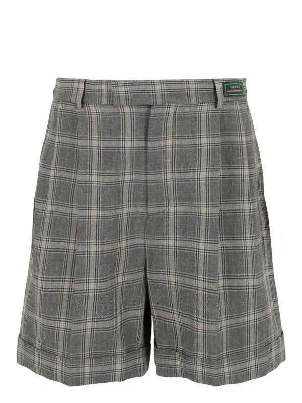 Gucci Plaid Cuffed Shorts - Grey Beige