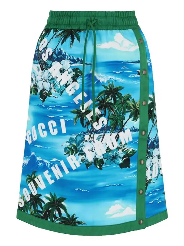 Gucci Printed Knee-length Skirt - Blue