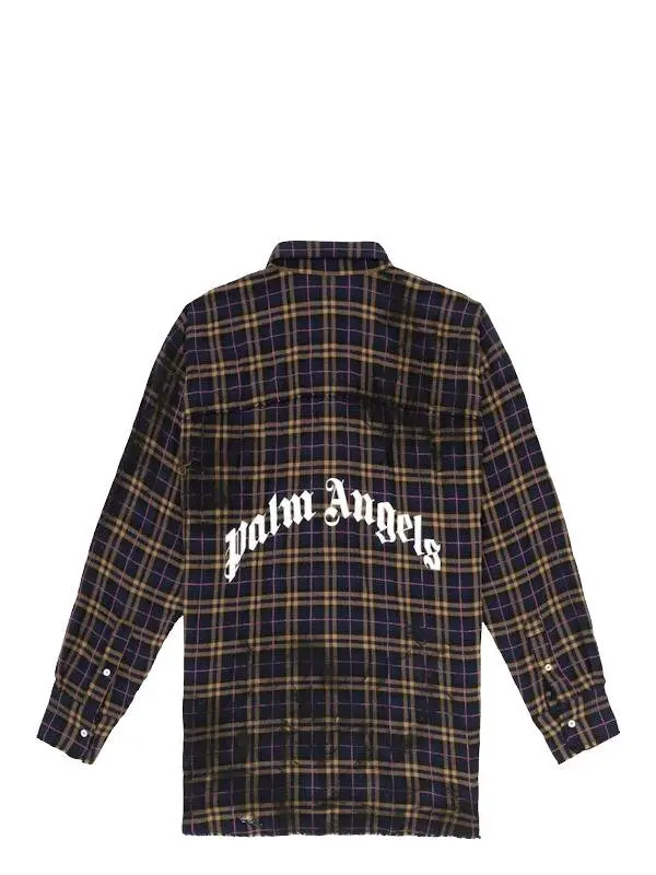 Palm Angels Round Logo Shirt - Navy Blue