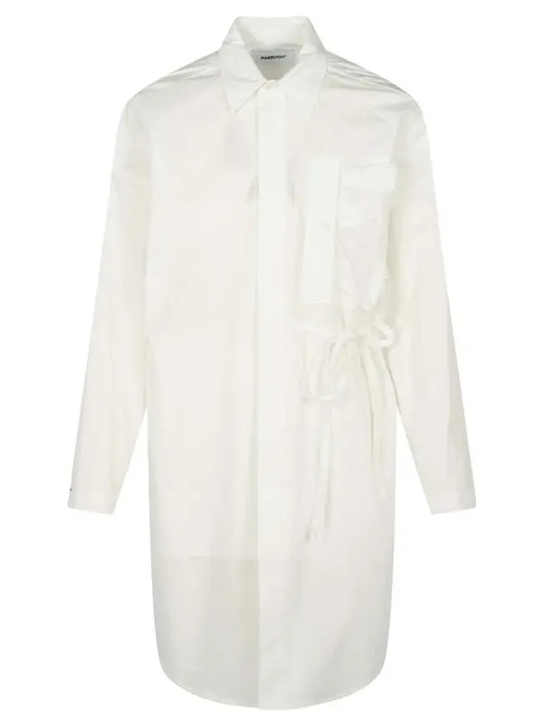 AMBUSH Oversized Waisttie Shirt Dress - White