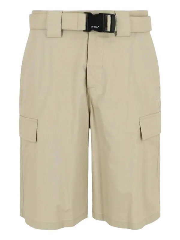 Off-White Buckle Cargo Shorts - Sand