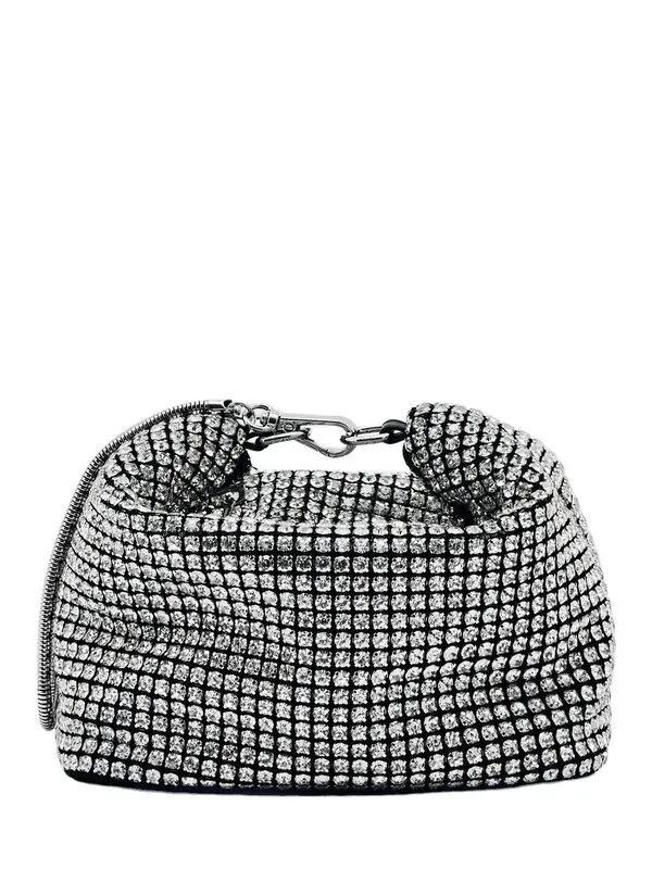 REISS Leah Crystal Pouch Bag - Silver