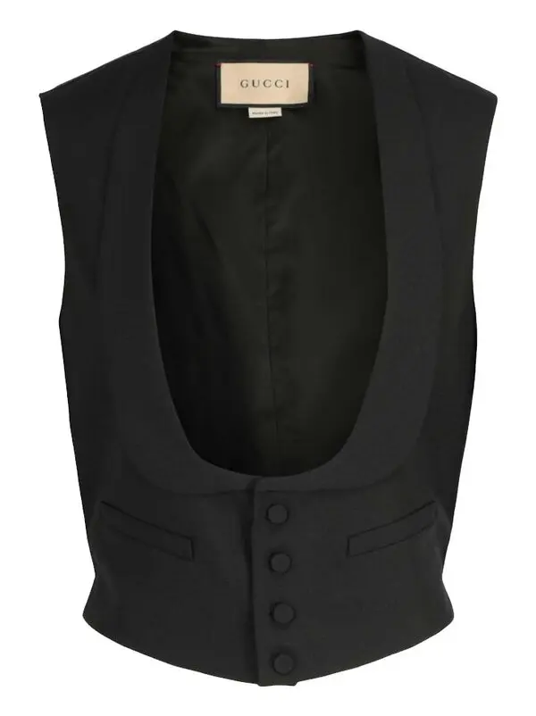 Gucci Wool Tailored Vest - Black