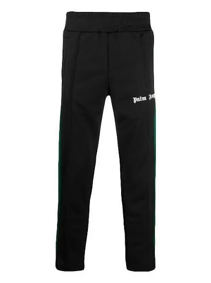 Palm Angels Side Stripe Track Slim Fit Pants - Black/red/green