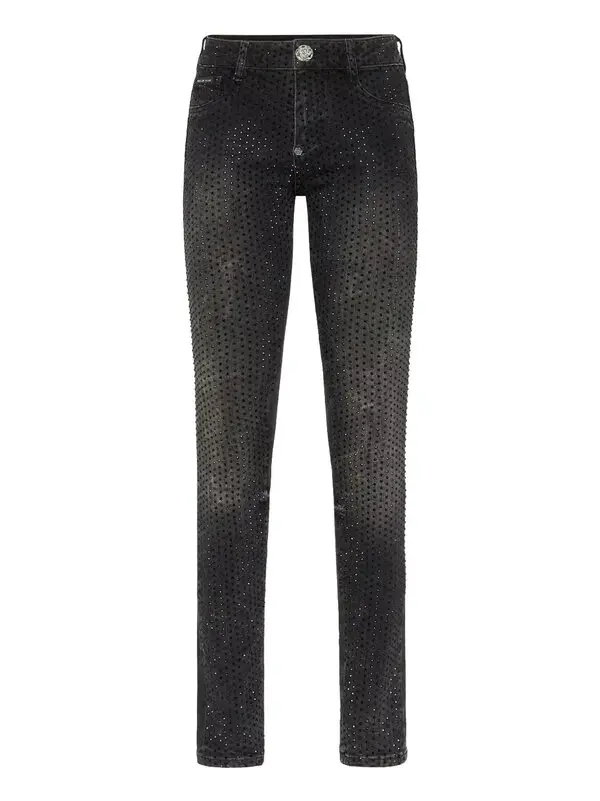 Philipp Plein Crystal-embellished Jeans - Black