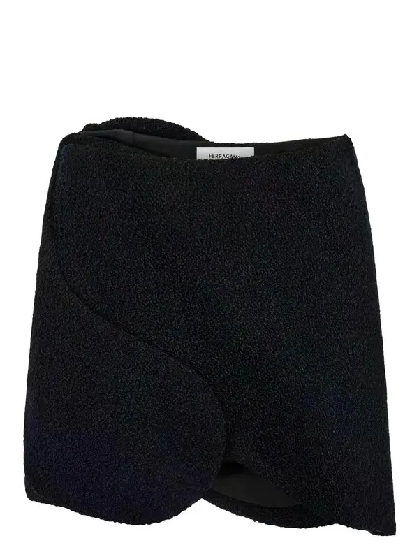 FERRAGAMO Bouclé Mini Skirt - Black
