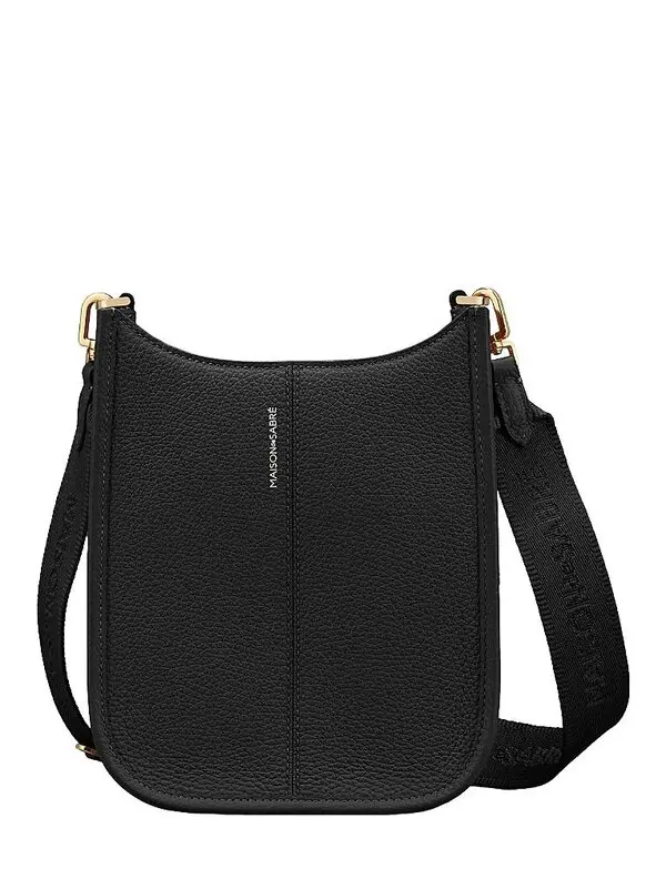 MAISON DE SABRE Leather Mini Saddle Bag - Black Caviar