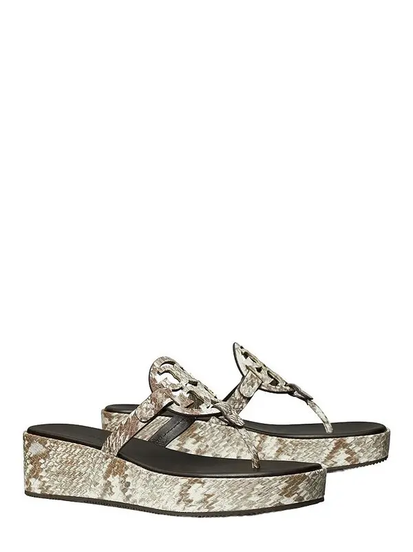 Tory Burch Miller Wedge Sandals - Granite