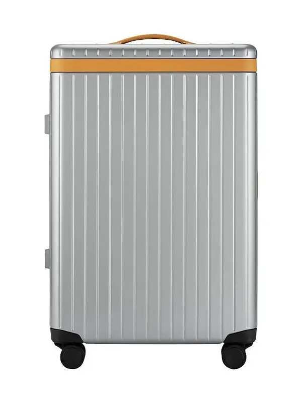 CARL FRIEDRIK The Check In Wheeled Suitcase - Arctic Grey/tan