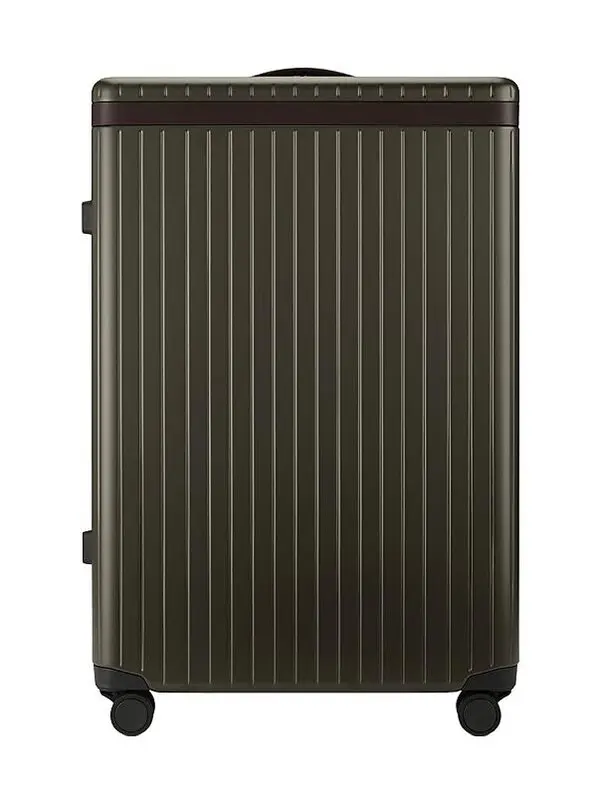 CARL FRIEDRIK The Large Check In Spinner Suitcase - Dark Olive/chocolate